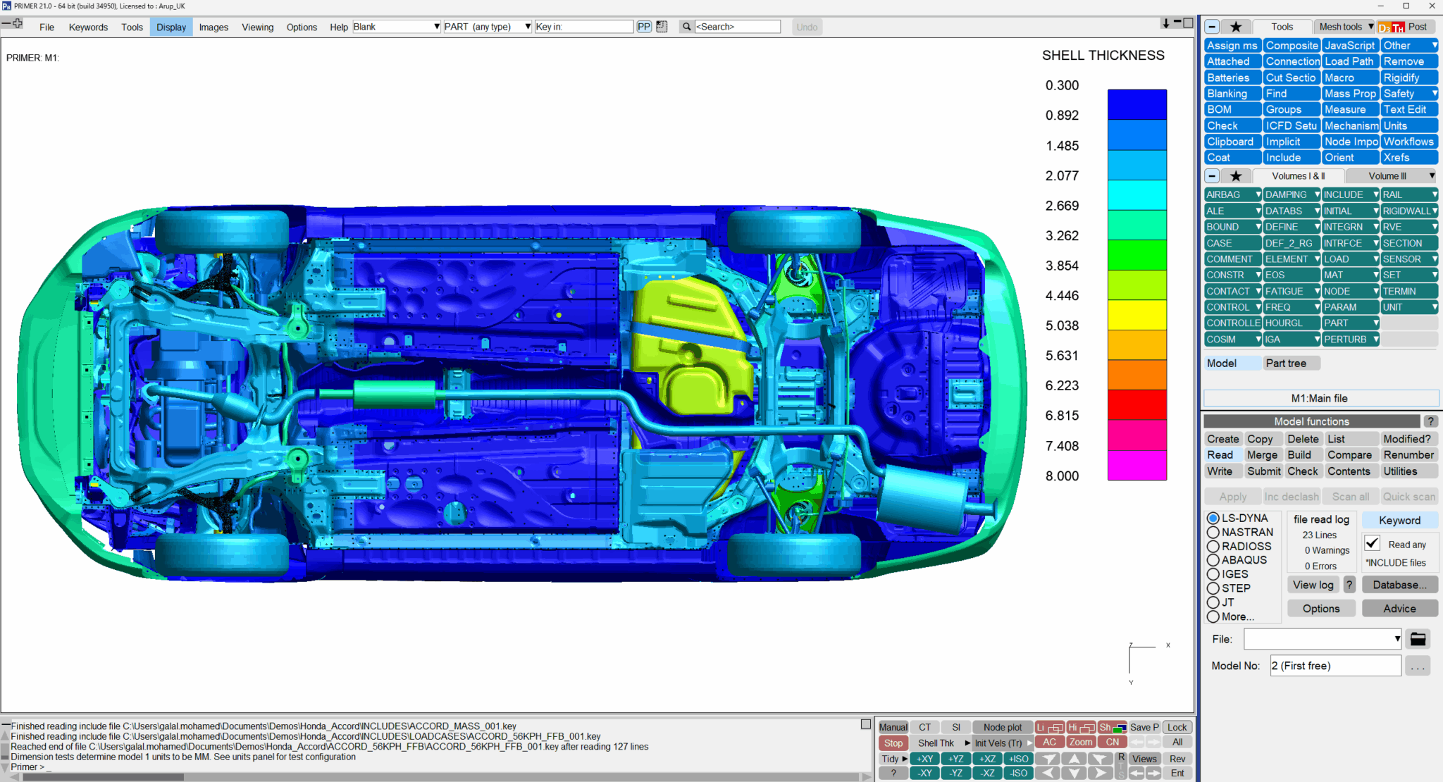 Oasys PRIMER - Oasys LS-DYNA 环境